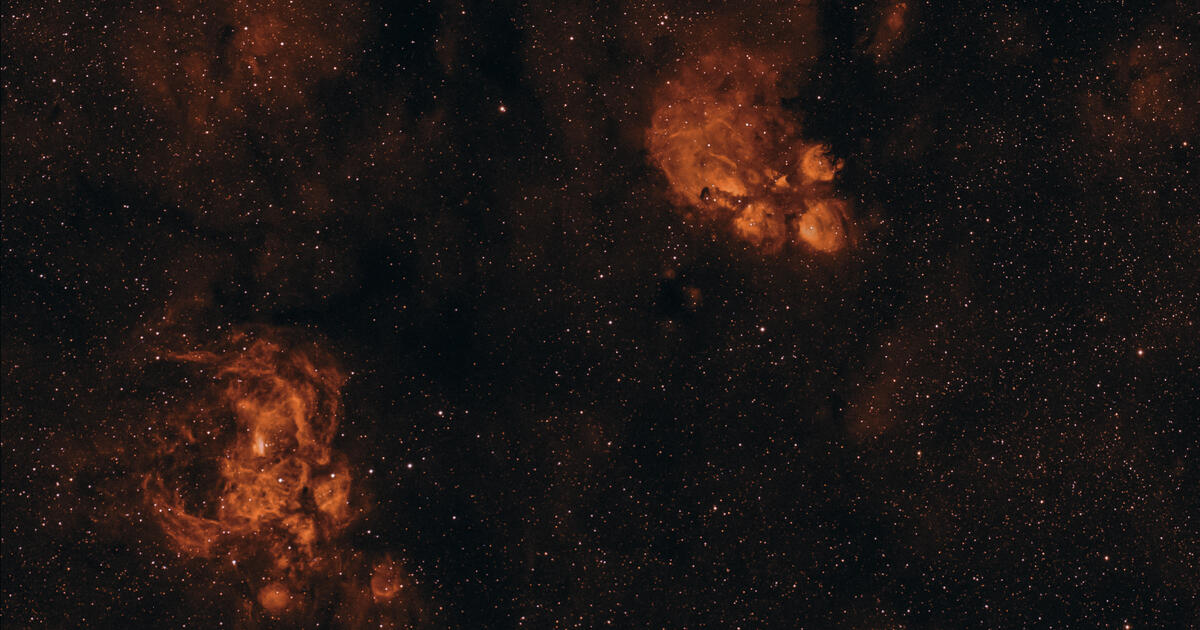 NGC 6334 (Cat's Paw Nebula), NGC 6302 (Butterfly Nebula), NGC 6357 ...