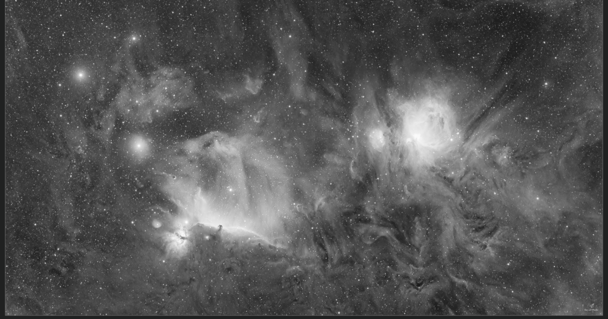 Orion's Belt and Sword in Hydrogen Alpha | Telescope Live