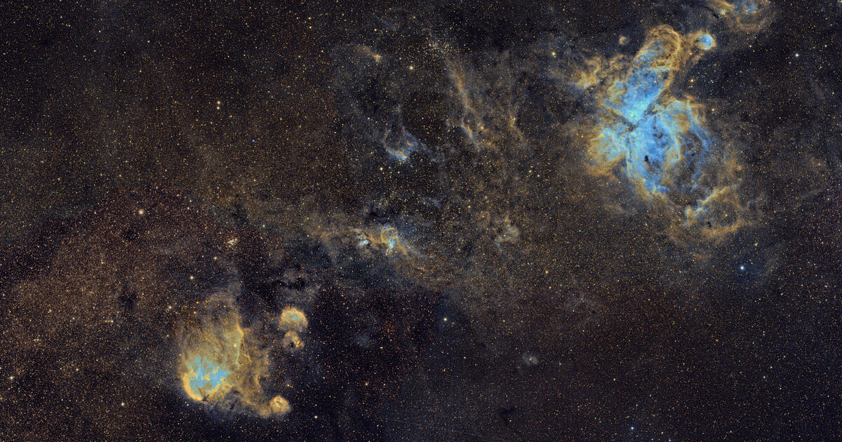 RCW 57 region - 4 panel mosaic in SHO | Telescope Live