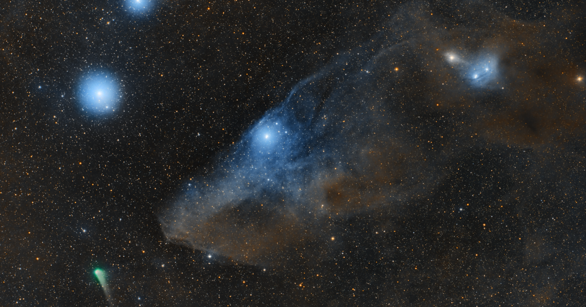 Comet C2017 K2 & the Blue Horsehead Nebula | Telescope Live