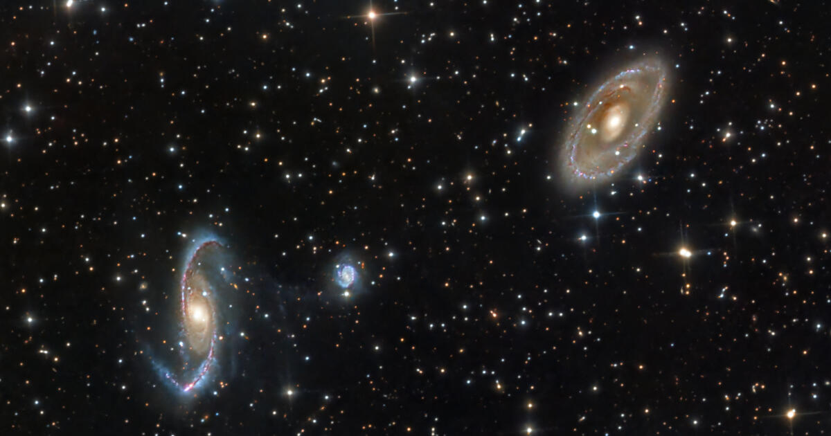 NGC 3358, NGC 3354, and NGC 3347 | Telescope Live