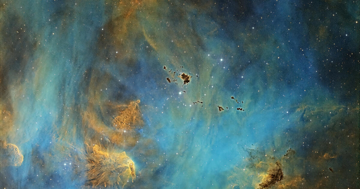 Close-up of IC2944 featuring Bok Globules | Telescope Live