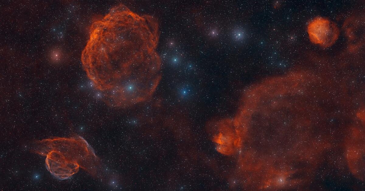Sh2-223, Sh2-224, Sh2-225, Sh2-227 (SHO) | Telescope Live