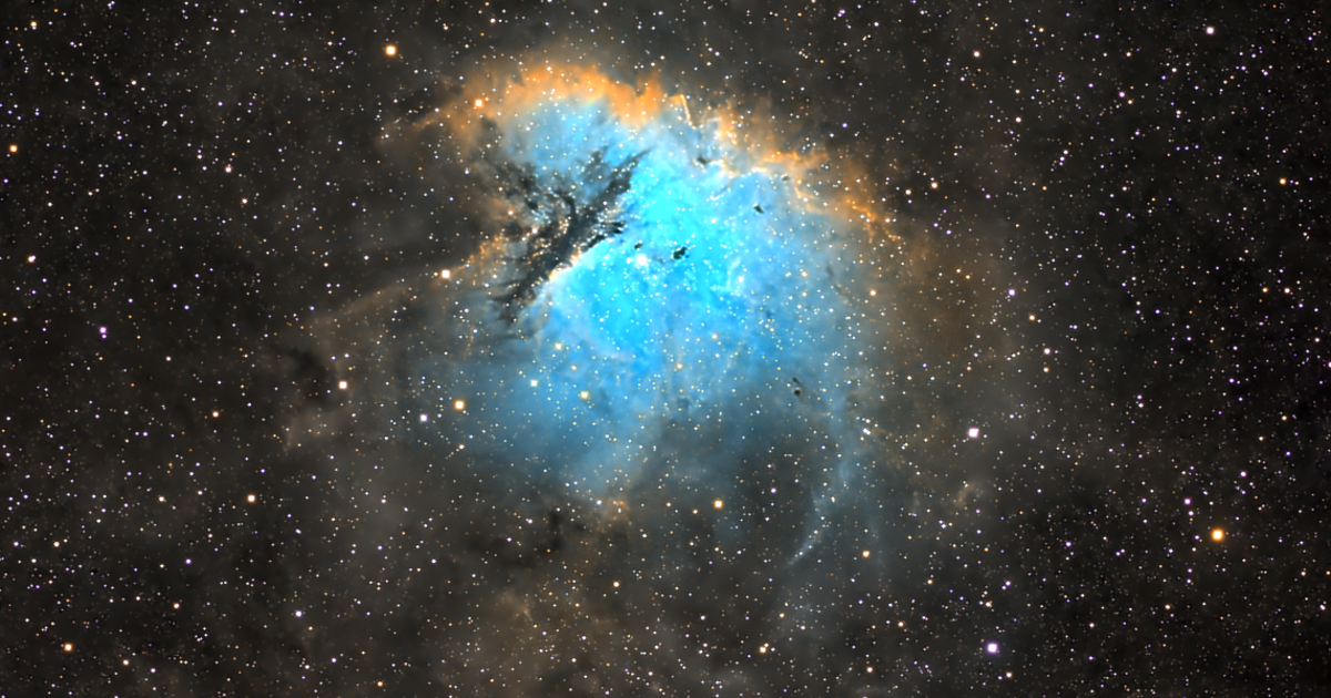 Pacman (NGC281); Close-up (SHO) | Telescope Live