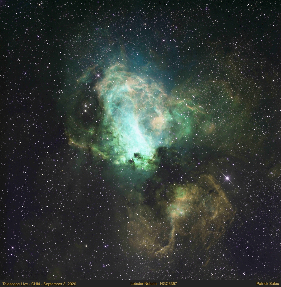 Lobster Nebula - NGC6357 | Telescope Live