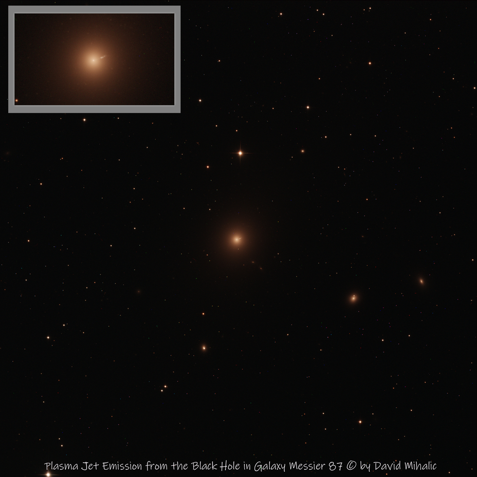 Messier 87 with Black Hole Plasma Jet | Telescope Live Messier 87 with Black Hole Plasma Jet | Telescope Live