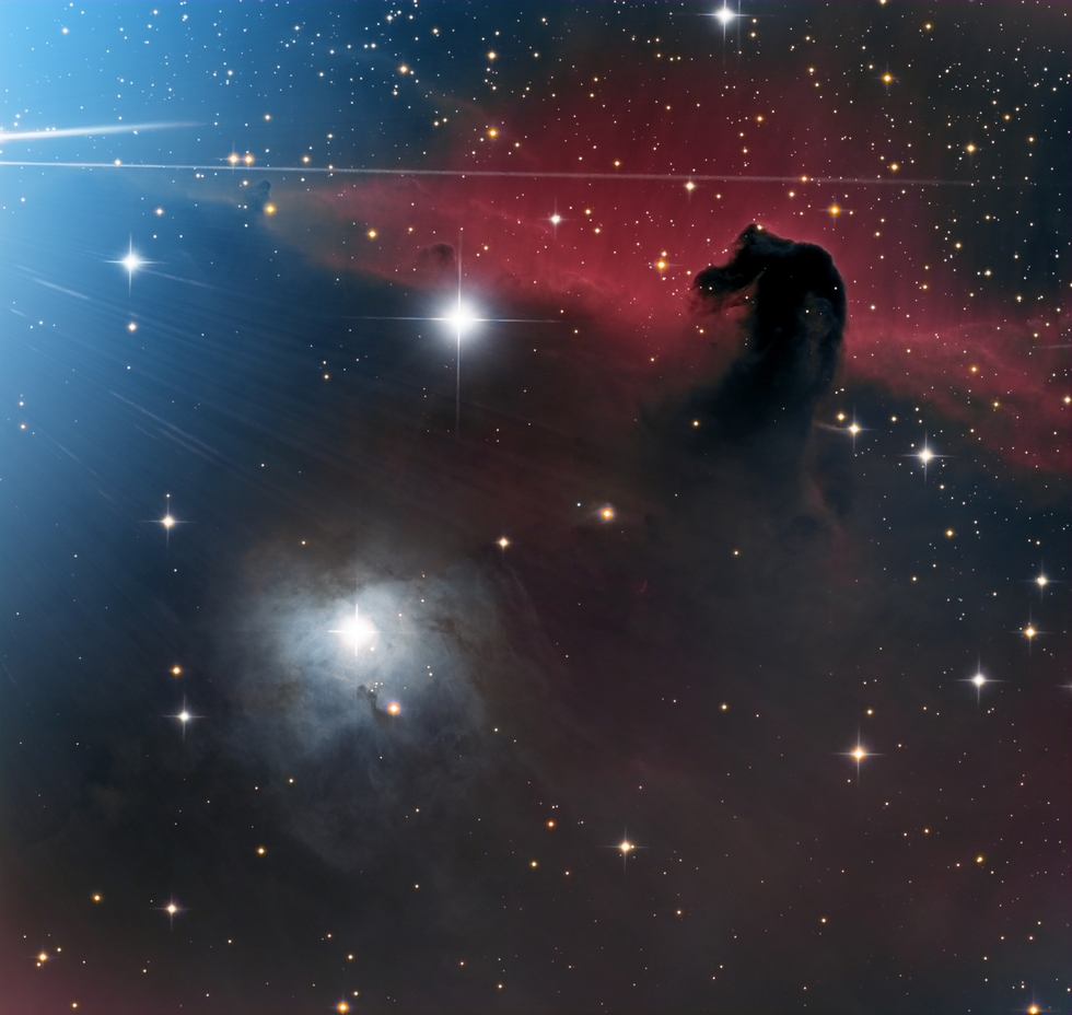 B33 the Horse Head Nebula in the blue glow of Alnitak | Telescope Live